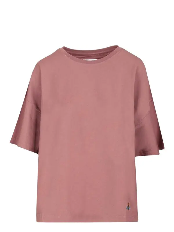 VIVIENNE WESTWOOD Logo Embroidered Crewneck T-shirt - Rose