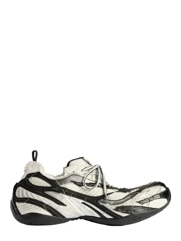 Balenciaga Performance Sneakers With Distressed Detailing - Black/white/silver