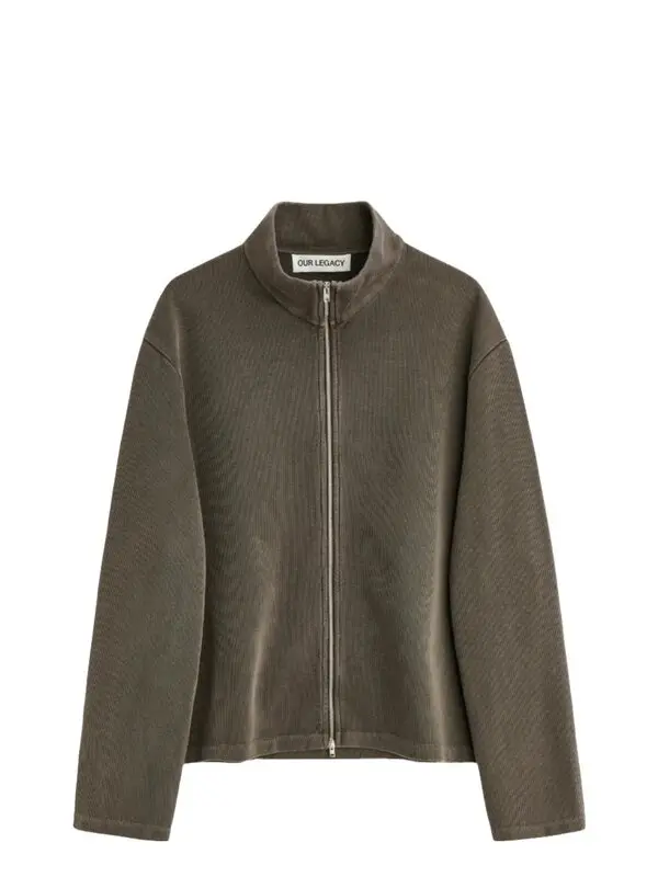 Our Legacy Shrunken Zip Sweatshirt - Worn Graphite Color