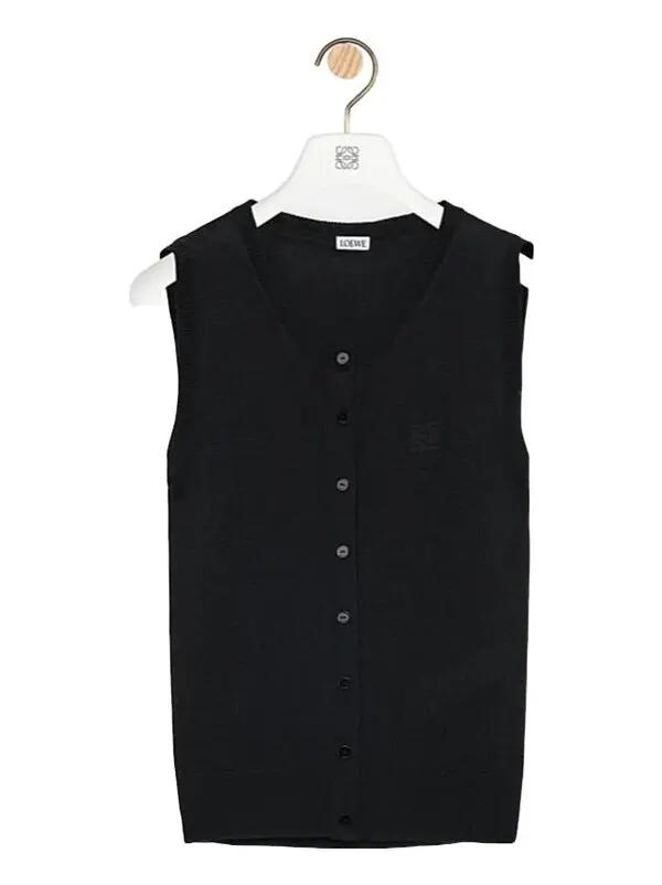 Loewe Sleeveless Cashmere And Silk Vest - Black