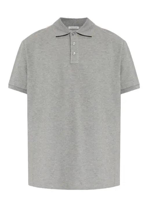 Moncler Logo Patch Short-sleeved Polo Shirt - Grey