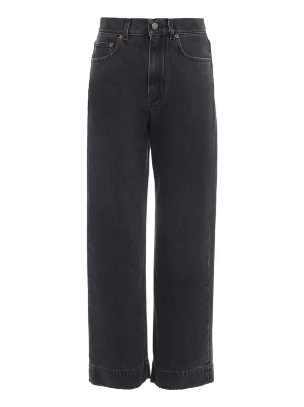 Chloé High-waisted Cropped Jeans - Asphalt Black