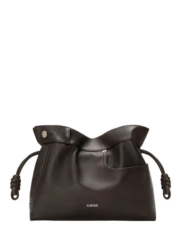 Loewe Flamenco Clutch In Calfskin - Vintage Brown