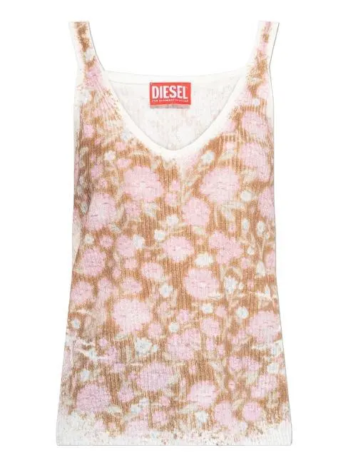 DIESEL® M-blommin Ribbed Tank Top - Nude