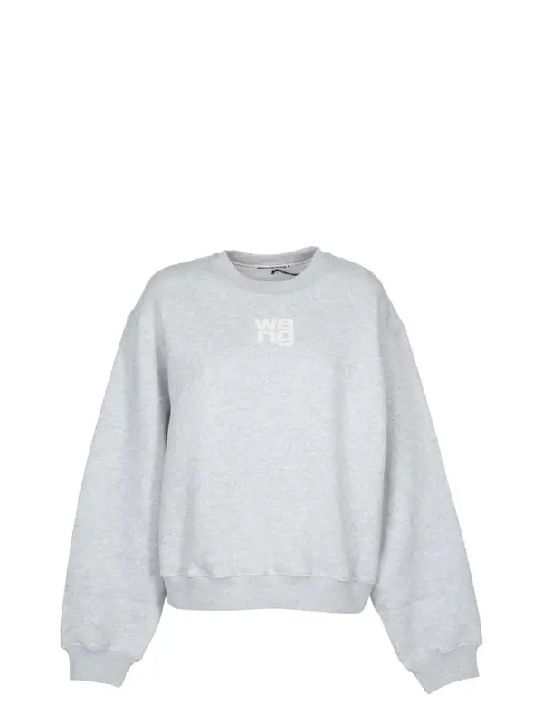 Alexander Wang Logo Printed Crewneck Sweatshirt - Light Grey
