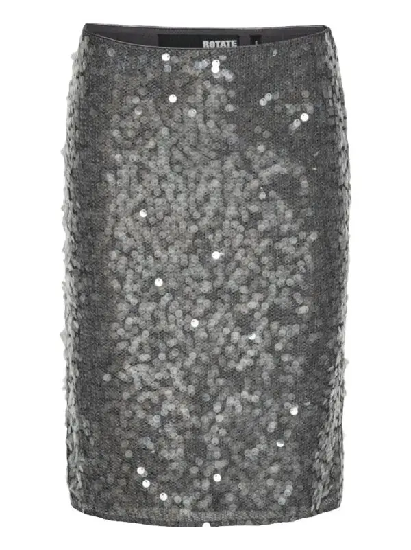 ROTATE BY BIRGER CHRISTENSEN Sequin Midi Straight Skirt - Black