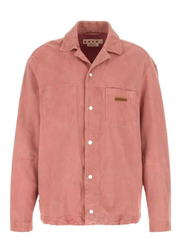 Marni Snap-button Leather Shirt - Pink