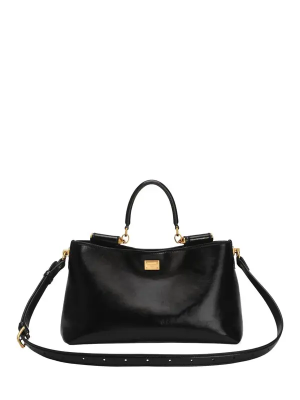 Dolce & Gabbana Logo Plaque Shoulder Bag - Black