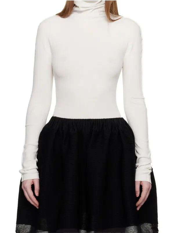 Issey Miyake High Neck Long Sleeve Knitwear - Black
