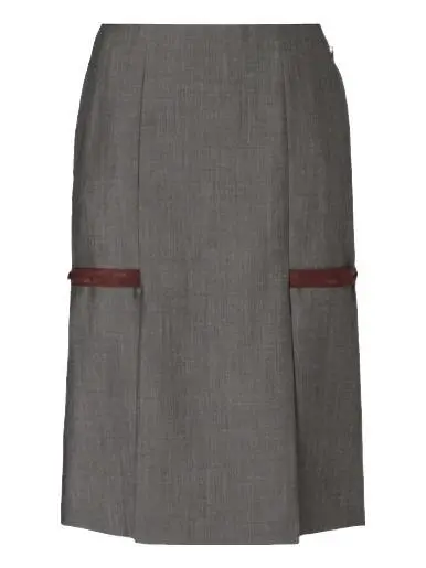 Fendi Mohair Midi Skirt With Side Slits - Grey