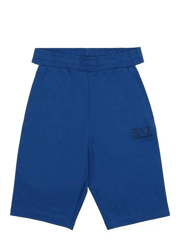 EA7 Elastic Waist Side Stripe Shorts - Blue