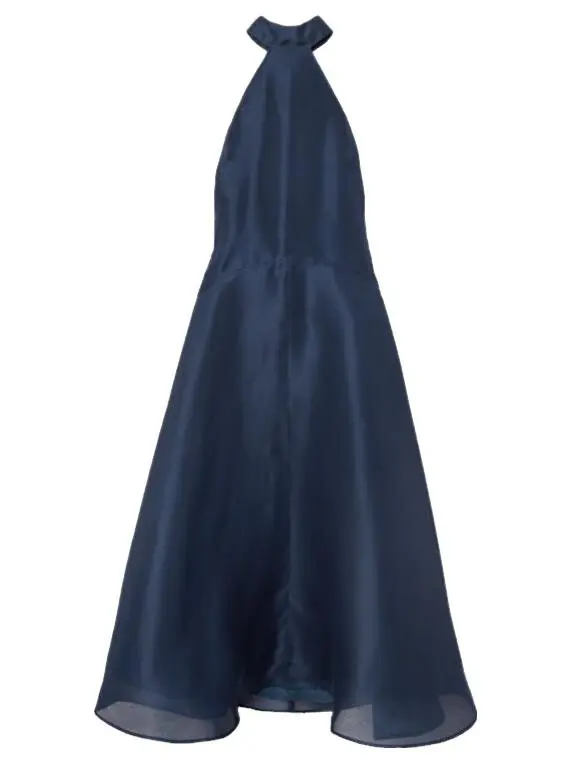 Altuzarra Silk-satin Halterneck Midi Dress - Blue
