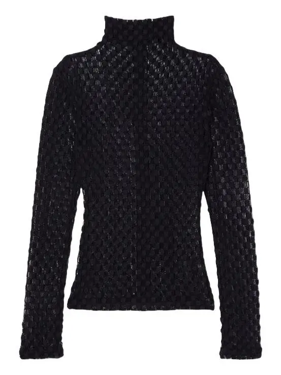 RÓHE Long-sleeved High Neck Top - Black