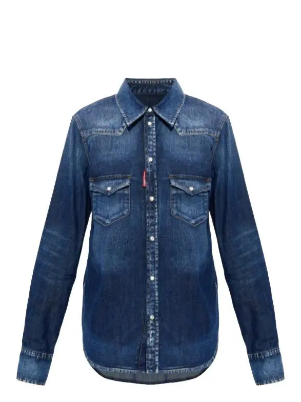 Dsquared2 Long Sleeve Denim Shirt - Blue