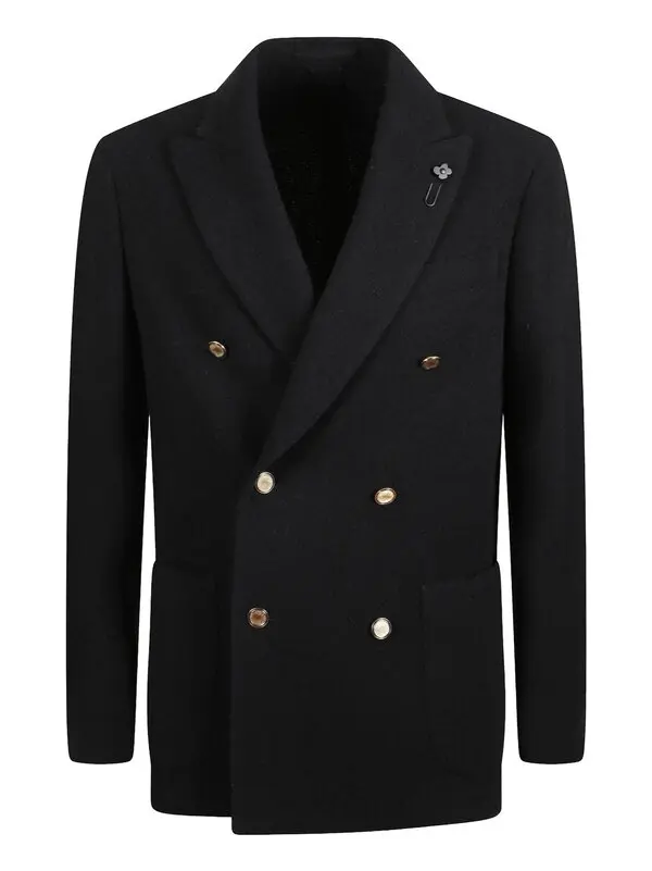 LARDINI Double-breasted Jacket - Black
