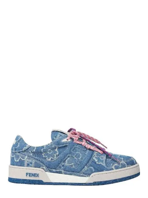 Fendi Match Ff Jacquard Low-top Sneakers - Blue