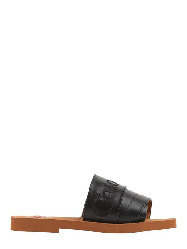 Chloé Woody Flat Mules - Black