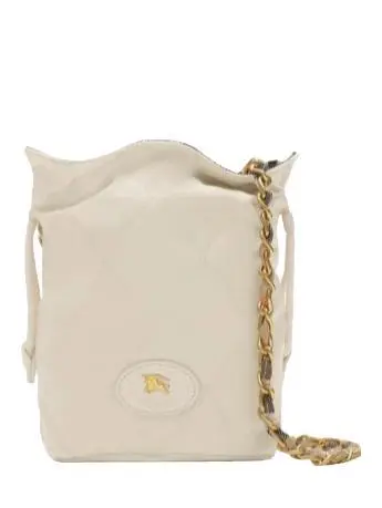 Burberry Quilted Bucket Bag With Chain Strap - Soap Beige/sand Beige