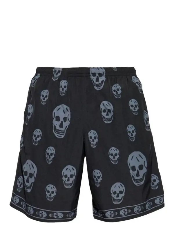 Alexander McQueen Skull Print Swim Shorts - Black