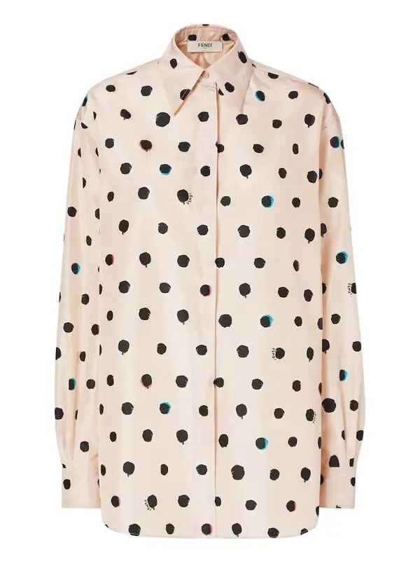 Fendi Falena Dots Printed Taffeta Oversized Shirt - Multicolor