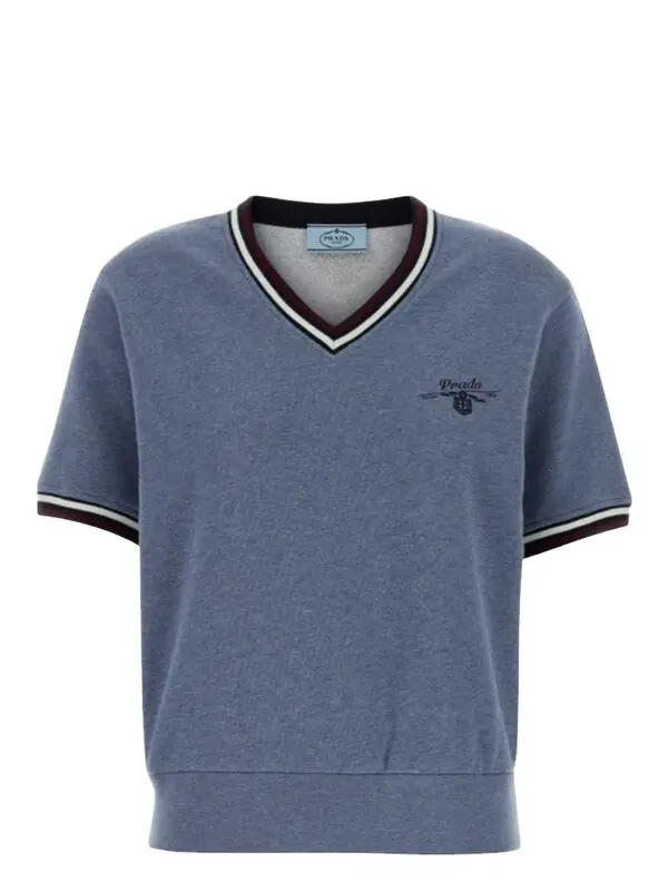 Prada Short-sleeved V-neck Jumper - Blue