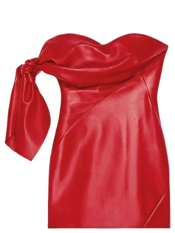 Givenchy Knot Strapless Mini Dress - Poppy Red