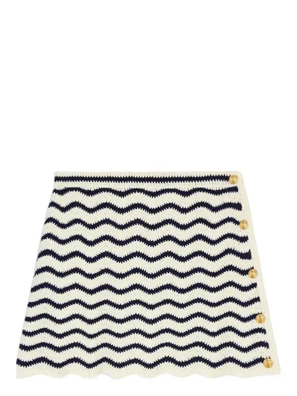 Celine Mini Skirt In Crochet Cotton - Black