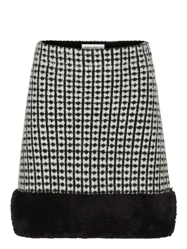 Nina Ricci Jacquard Mini Skirt - Black