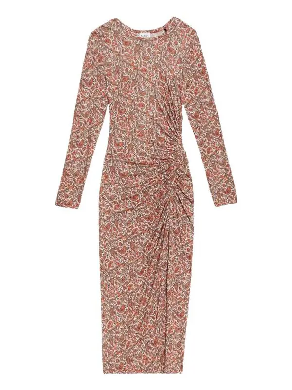 Isabel Marant Étoile Jelina Paisley Print Long Sleeve Dress - Orange