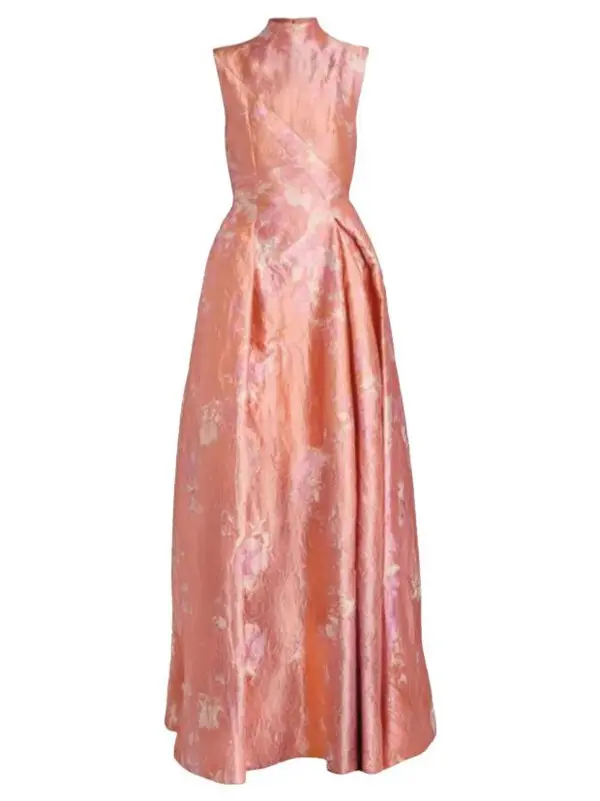 Erdem High-neck Floral Maxi Dress - Pink
