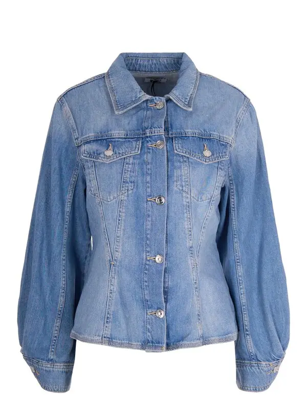 Liu Jo Long Sleeve Buttoned Denim Jacket - Blue