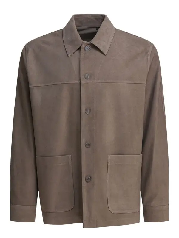 Vince Suede Lambskin Jacket - Brown