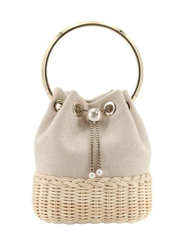 JIMMY CHOO Drawstring Shoulder Bag - Nude