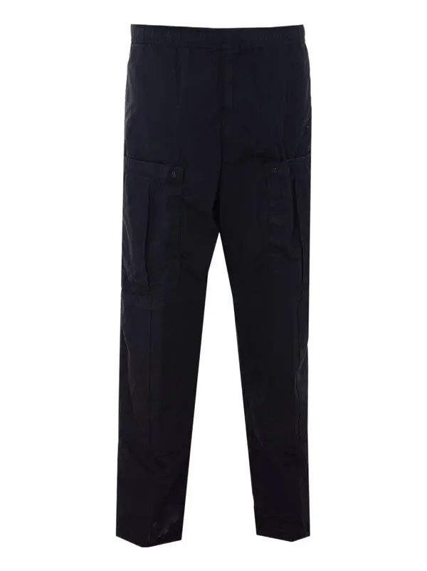 Stone Island Cargo Trousers With Elasticated Waistband - Black