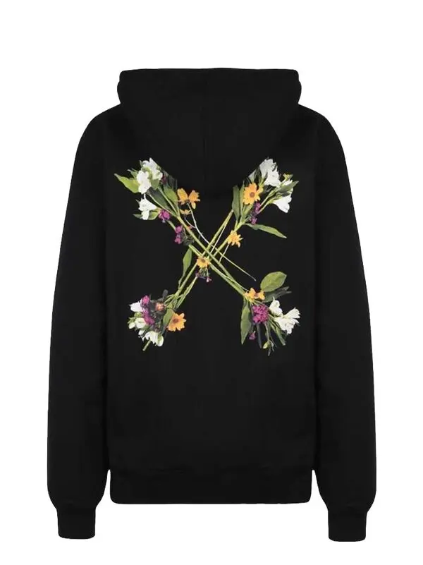 Off-White Floral Arrows Hoodie - Black