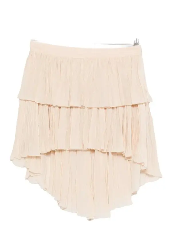 Blumarine Tiered Ruffled Mini Skirt - Nude