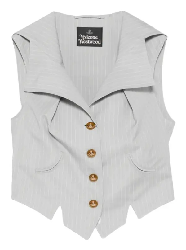 VIVIENNE WESTWOOD Meryl Pinstripe Sleeveless Waistcoat - Light Grey