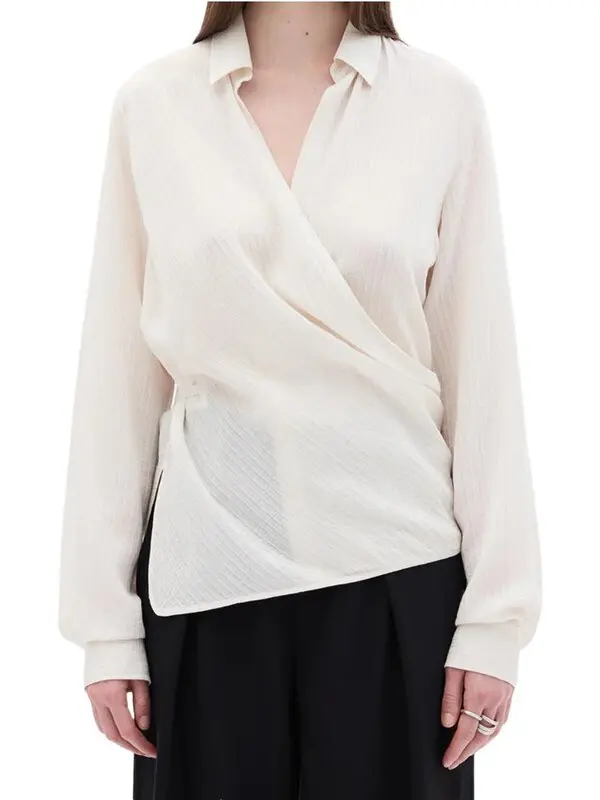 ANN DEMEULEMEESTER Alba Tie Wrap Shirt - Chalk White