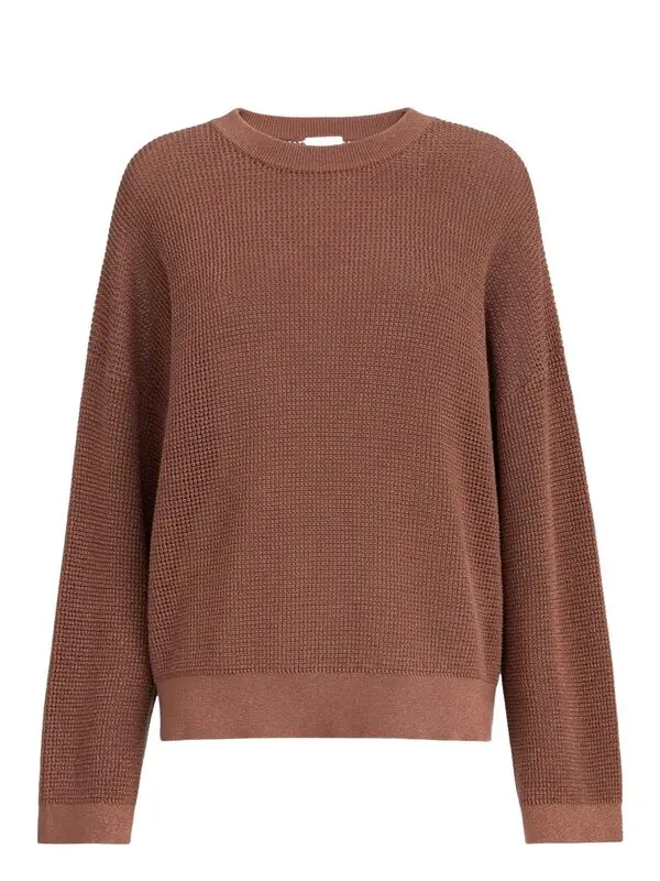 Brunello Cucinelli Sparkling Detail Long Sleeve Sweater - Brown
