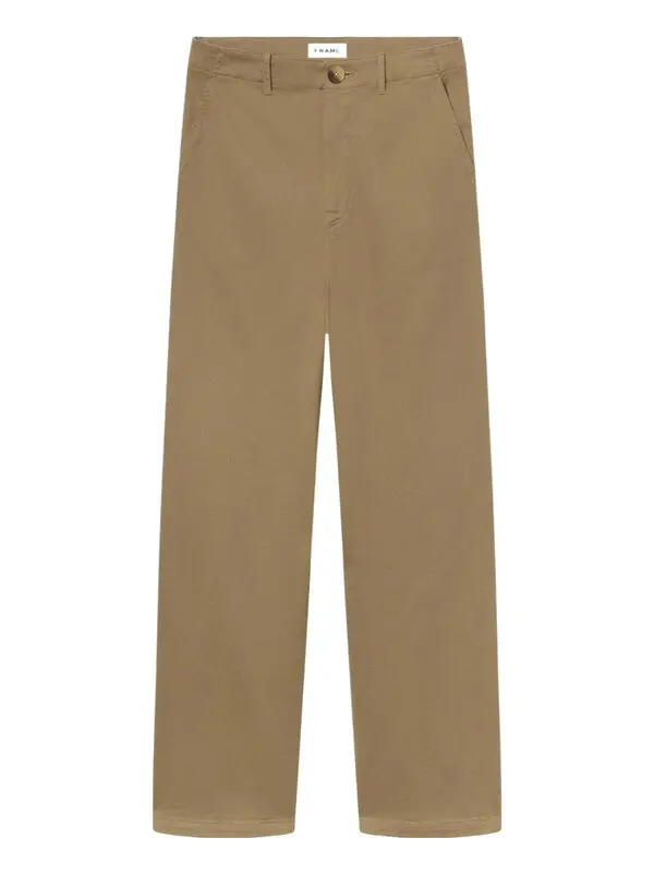 FRAME Belt Loop Straight Leg Casual Pants - Brown