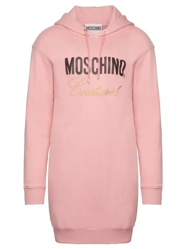 Moschino Detailed Hooded Dress - Pink