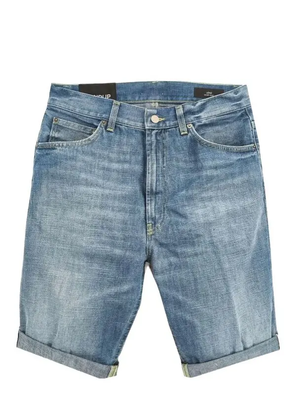 DONDUP Logo Detail Denim Shorts - Blue