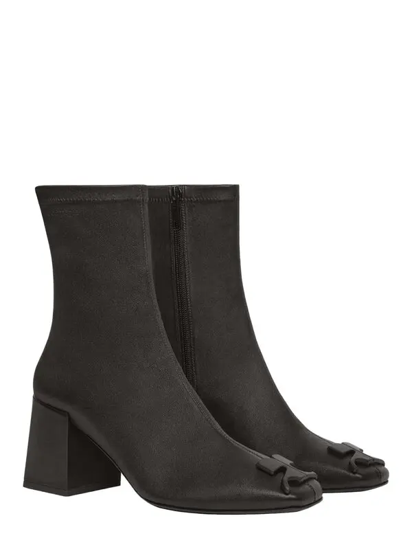 COURREGES Leather Ankle Boots - Black