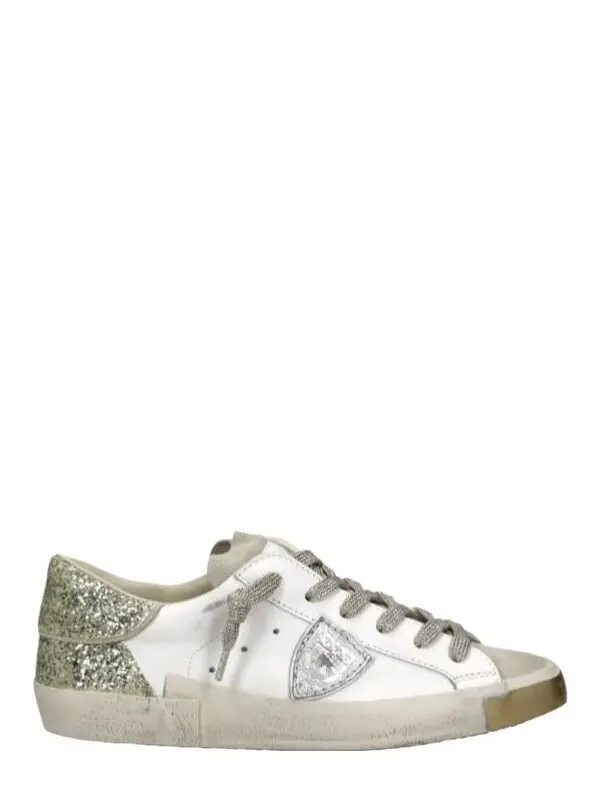 Philippe Model Prsx Glitter Sneakers - White-gold