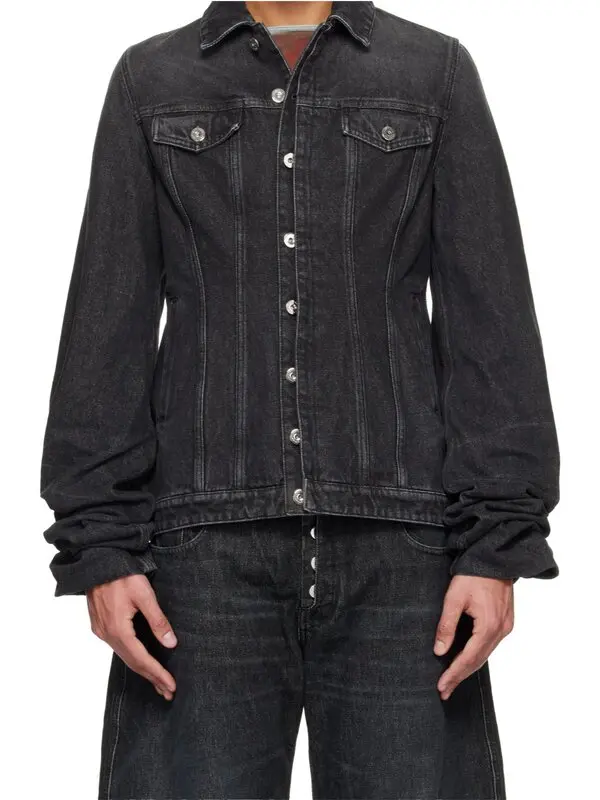 JEAN PAUL GAULTIER Long-sleeved Denim Jacket - Black