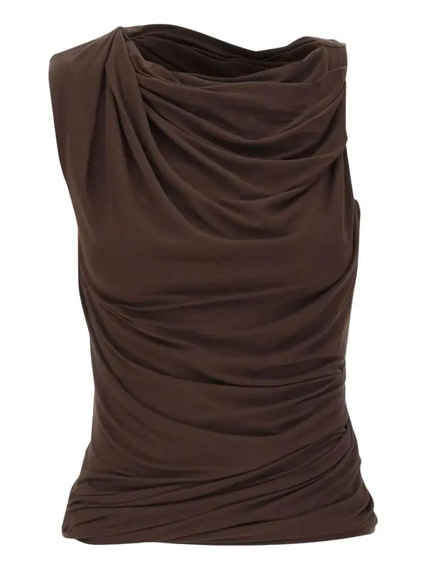 ENTIRE STUDIOS Draped Sleeveless Top - Black