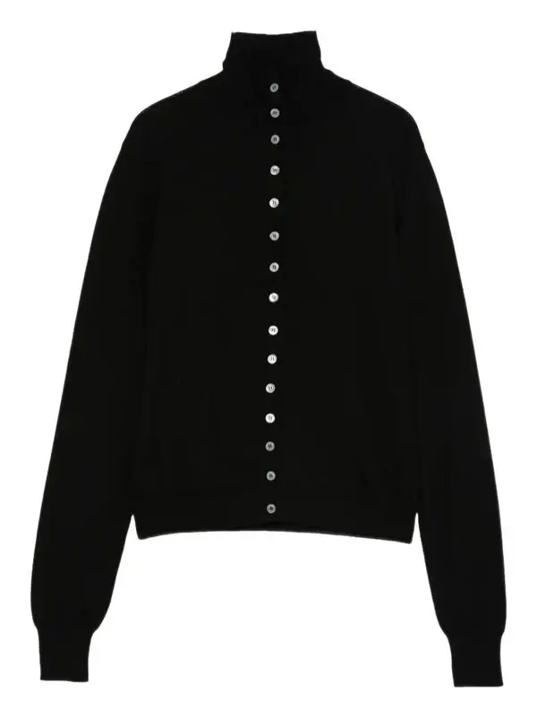 Moschino Buttoned Turtleneck Cardigan - Black