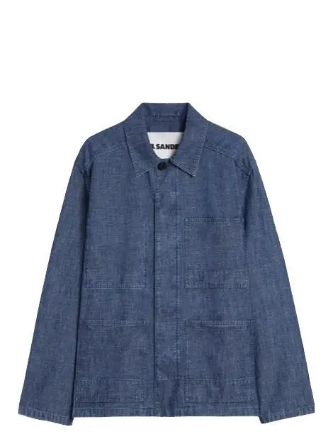 JIL SANDER Chambray Pocket Detail Shirt Jacket - Indigo