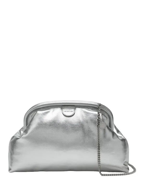 Stella McCartney Metallic Padded Falabella Clutch - Silver