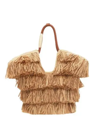 Zimmermann Small Fringe Tote - Nude